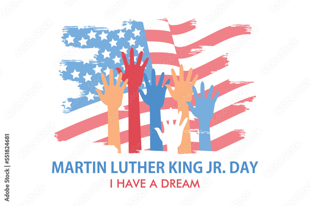 Martin Luther King Jr. Day Background, flat vector modern illustration ...