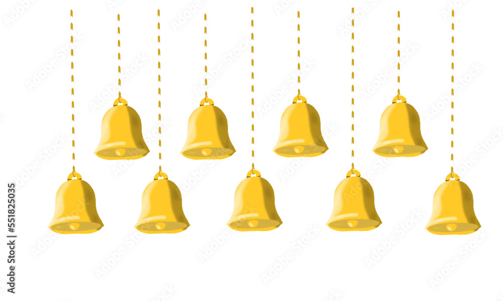 bell string hanging on a rope, to celebrate the merry christmas ...