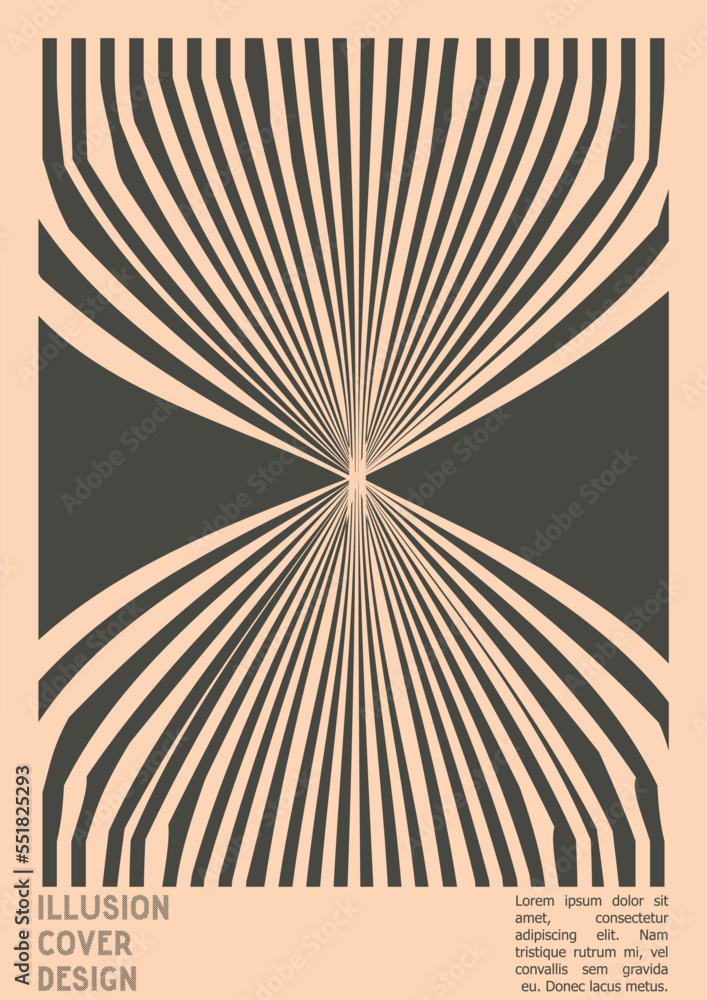 Geometrical Poster Design with Optical Illusion Effect. Modern ...