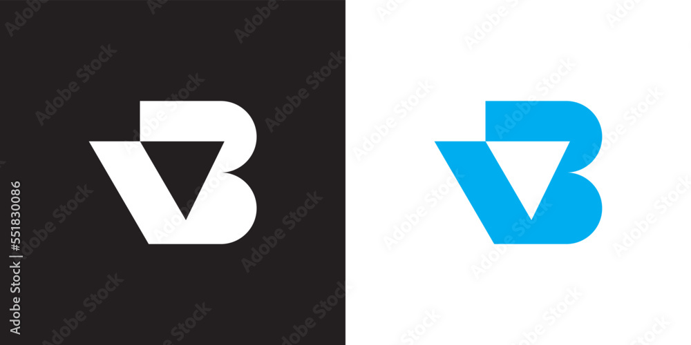 Minimal BV logo. Icon of a VB letter on a luxury background. Logo idea ...