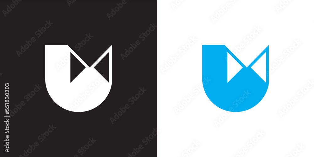 Minimal UM logo. Icon of a MU letter on a luxury background. Logo idea ...
