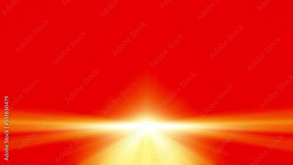 Abstract loop radial yellow light optical flare light shine ray on red ...