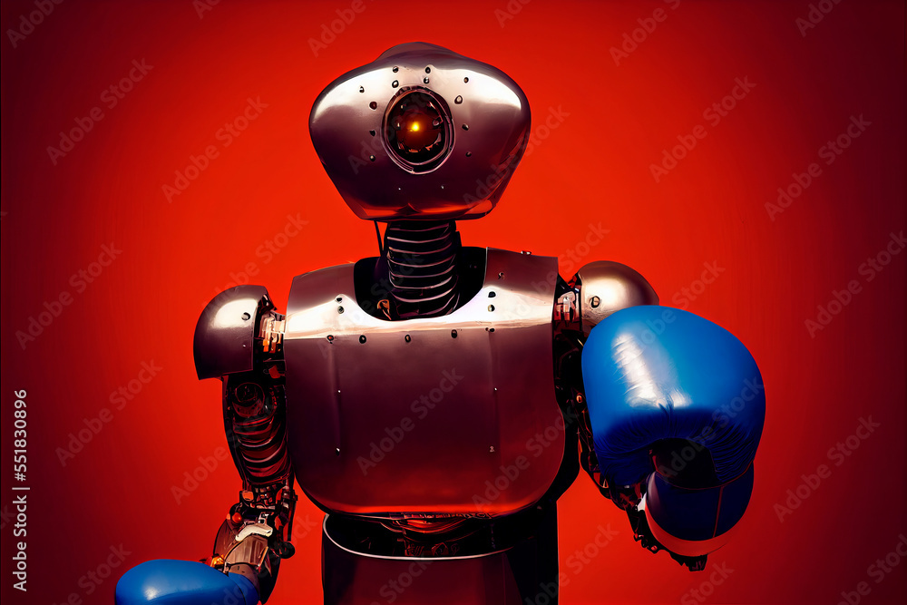 Robot boxer winner of the Olympic Games. Futuristic Sport 2030 ...