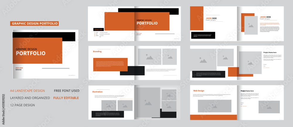 Graphic Design Portfolio, Square Graphic Design Portfolio Stock Vector ...