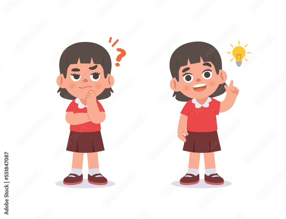 The Asian girl was confused, wondered, had a problem, and tried to ...