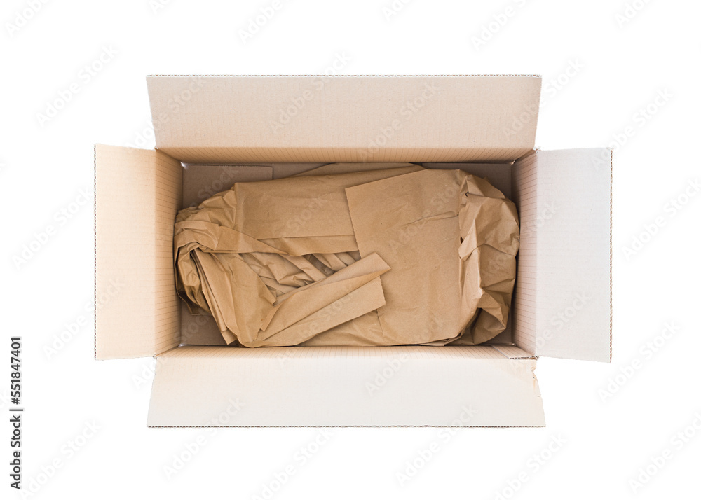Opened empty carton box, PNG isolated on transparent background Stock ...