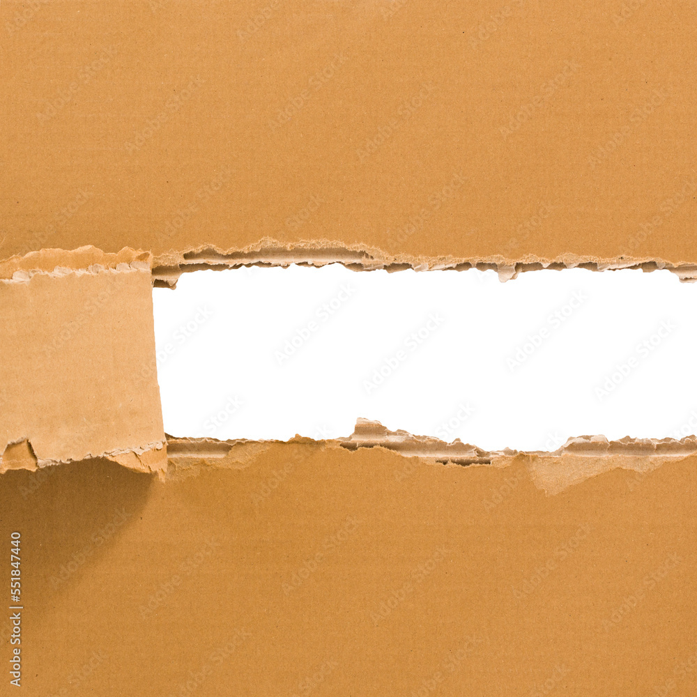 Cardboard with torn strip in the middle revealing your design, PNG ...
