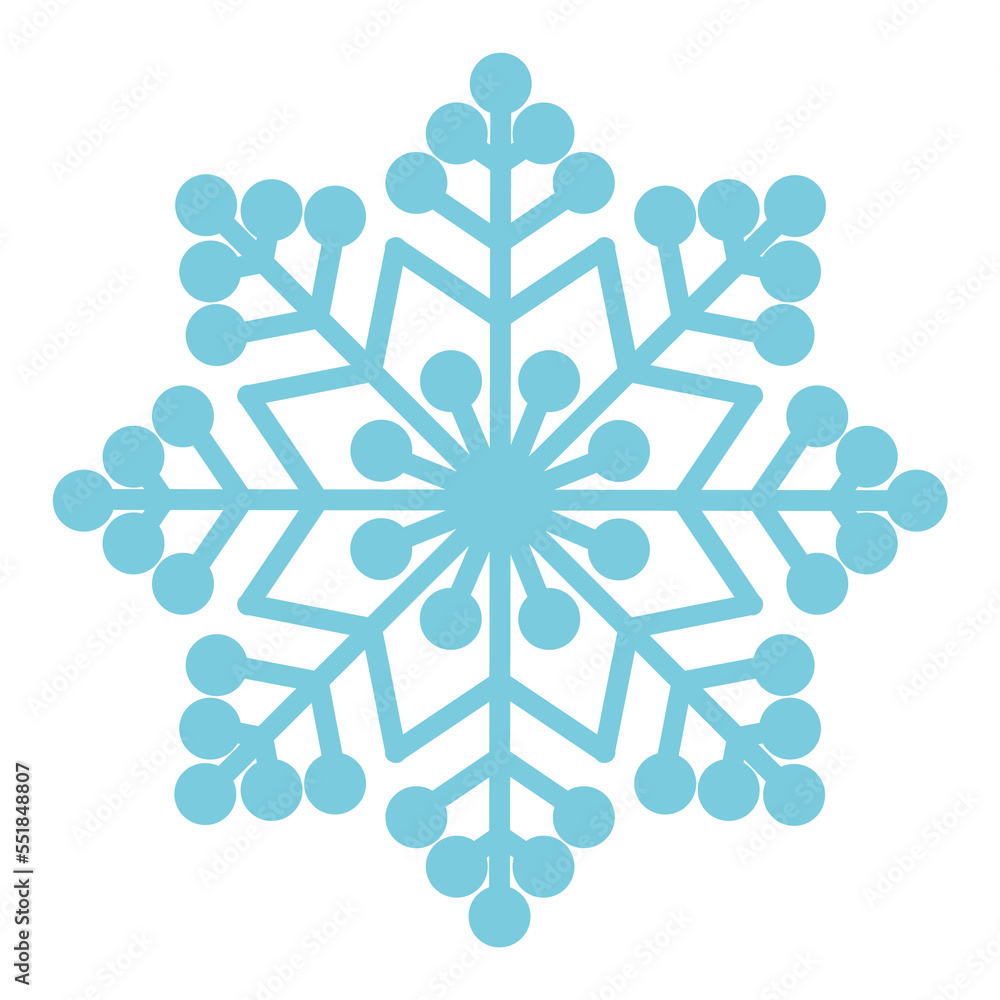 Blue snowflake symbol, PNG isolated on transparent background Stock ...