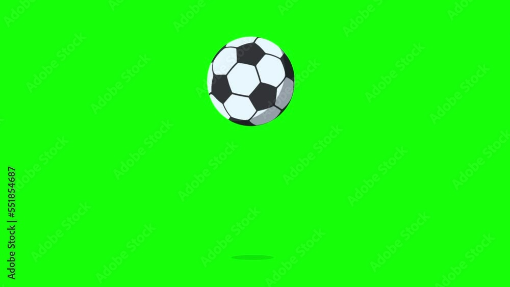bouncing soccer ball Motion loop on green screen background Stock Video ...