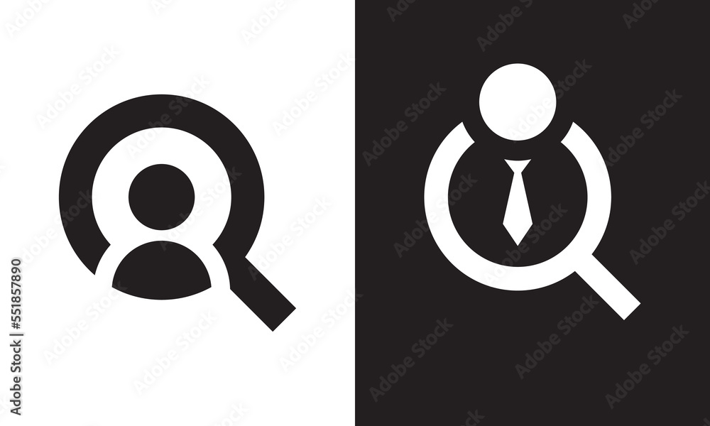 find job logo design. creative search work symbol icon vector. Stock ...