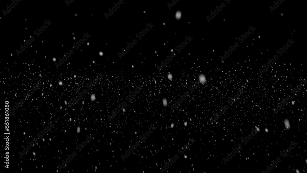 Real snow on black background. Snow overlay effect on the black ...