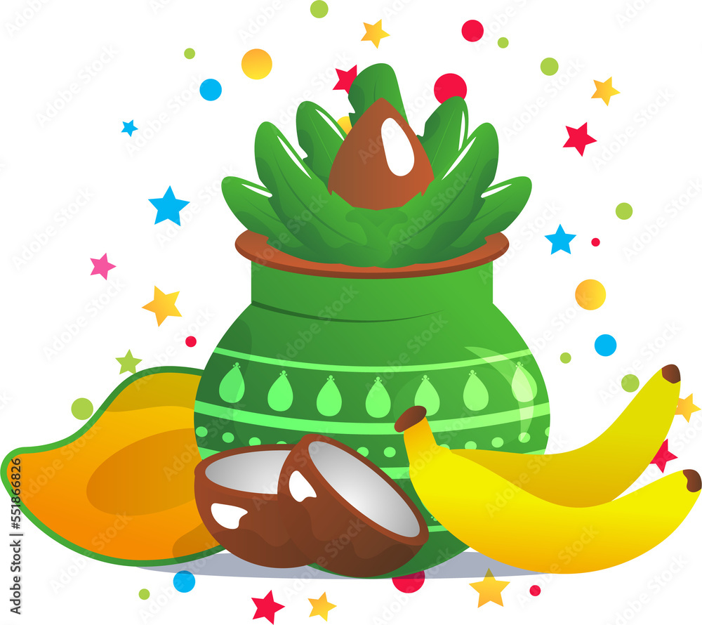 ugadi cartoon illustration Stock Illustration | Adobe Stock