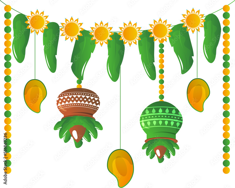 ugadi cartoon illustration Stock Illustration | Adobe Stock
