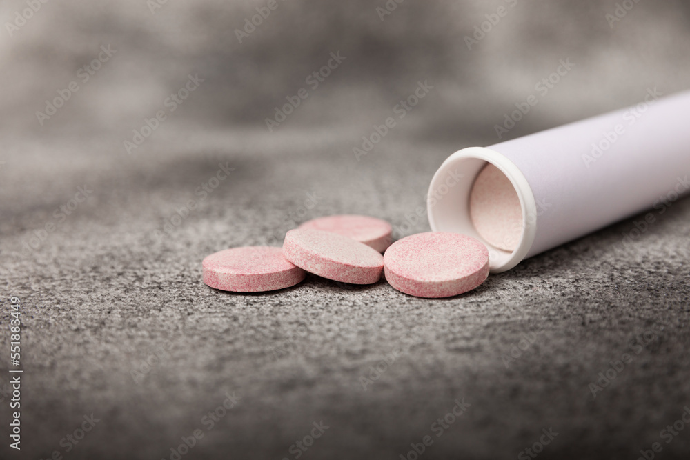 Multivitamin effervescent tablets. Soluble tablets of vitamin C ...