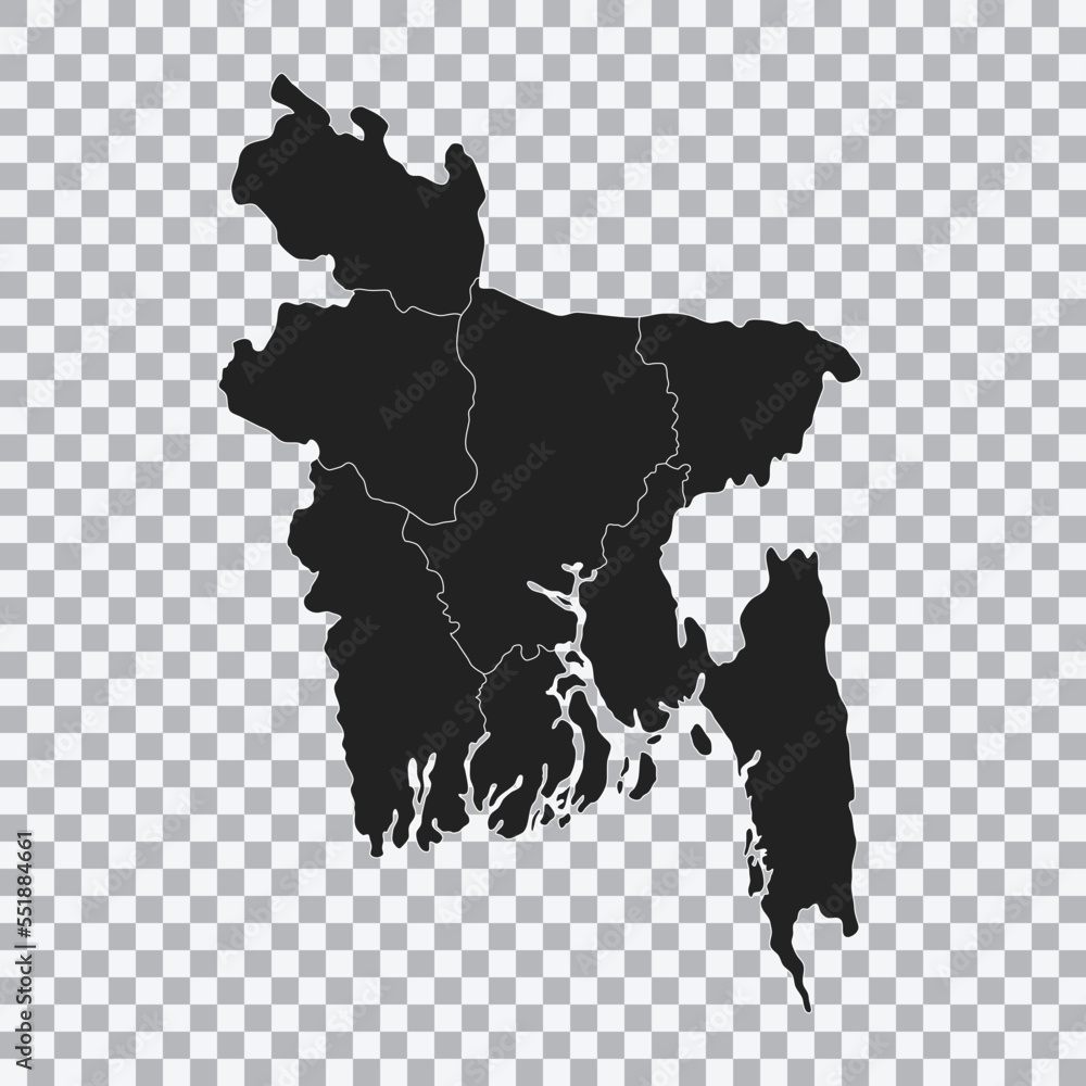 Political map of the Bangladesh isolated on transparent background ...