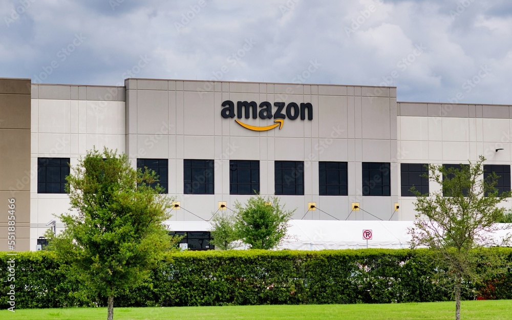 Amazon warehouse facility in Houston, TX. American multinational ...
