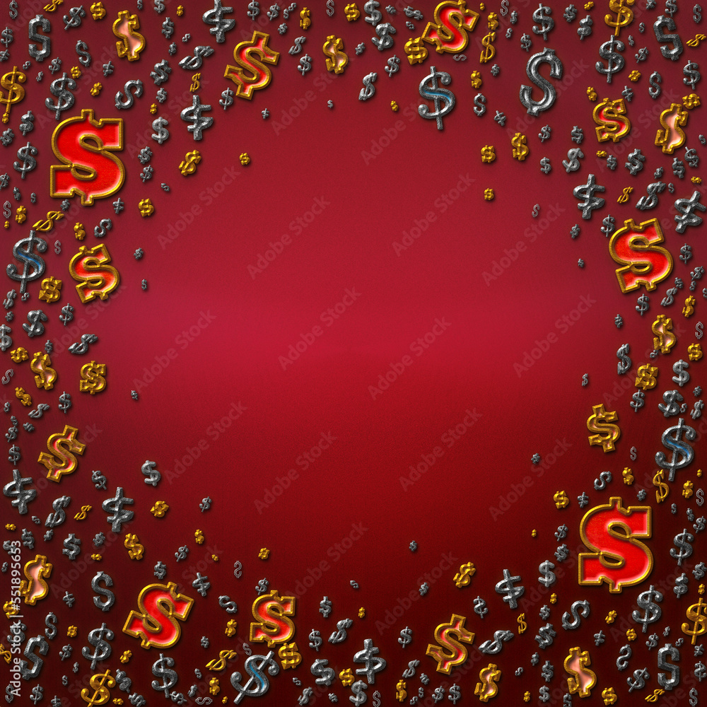 Dollar signs. Money background. Dollar Signs outlined with silver and ...