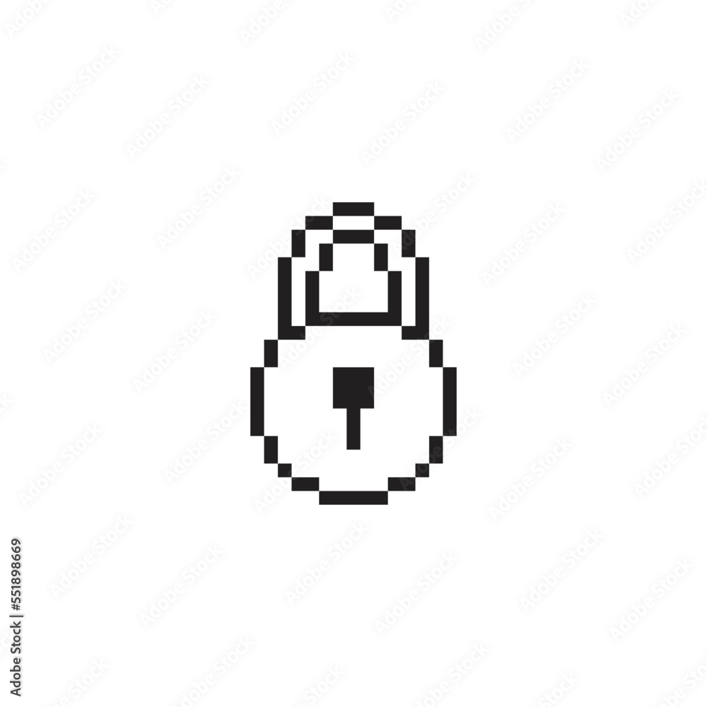 pixel lock icon vector pixel art for 8 bit game Stock Vector | Adobe Stock