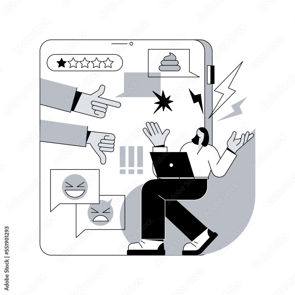 Internet shaming abstract concept vector illustration. Digital shaming ...