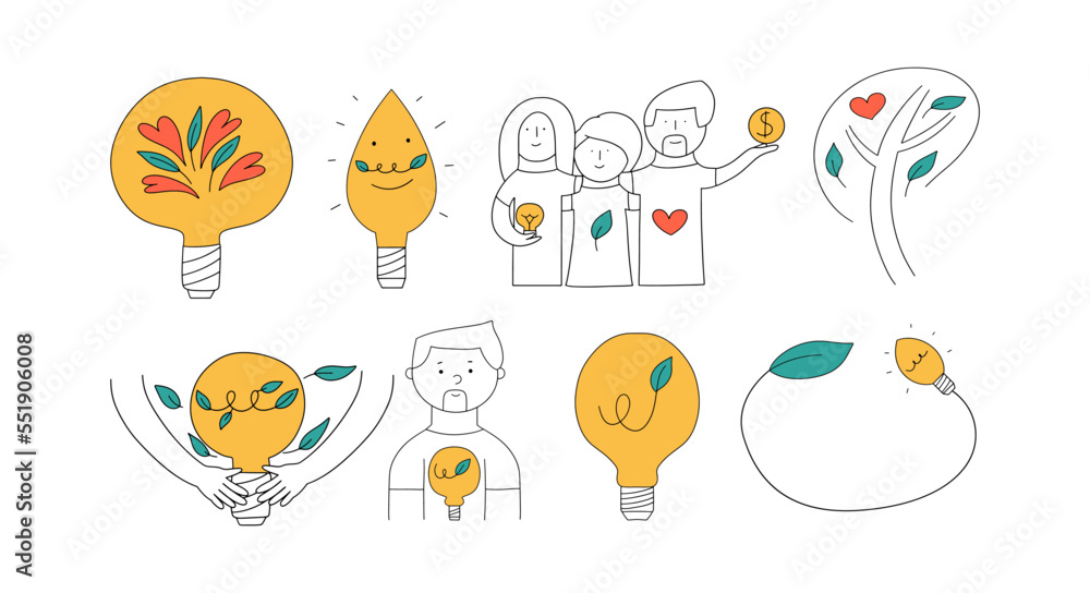 ESG concept icons set. Environmental, social and corporate governance ...