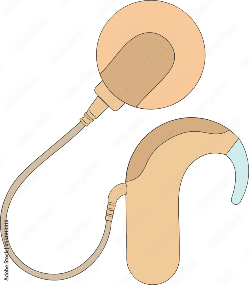cochlear implant for deaf people and with hearing aids Stock Vector ...