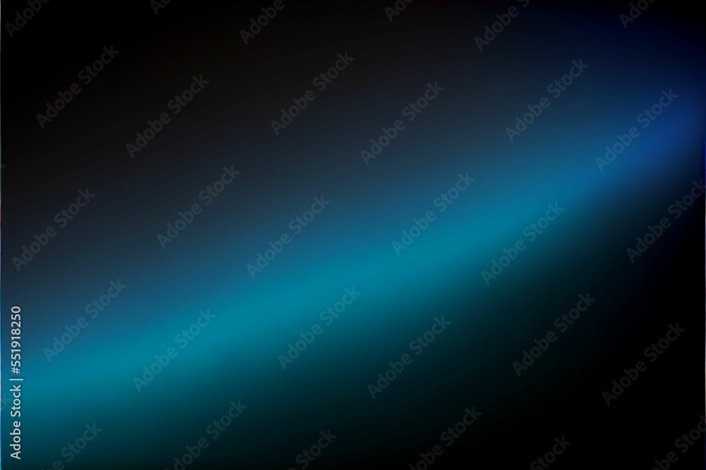 Bright blue beam of light on a dark background from the lower left ...