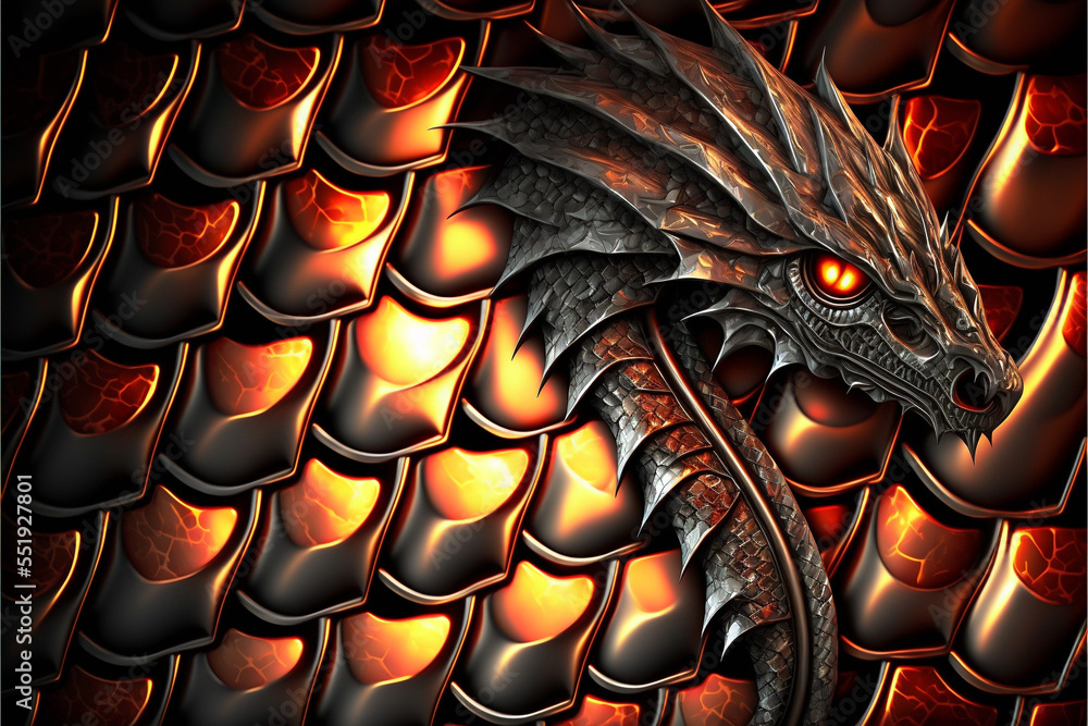 Image of Dragon skin futuristic tiles texture. Ai generated content ...