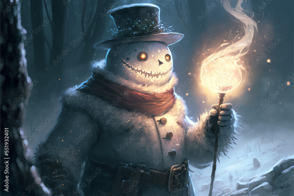 ภาพประกอบสต็อก Frosty the Snowman Magical Dungeons and Dragons Concept ...