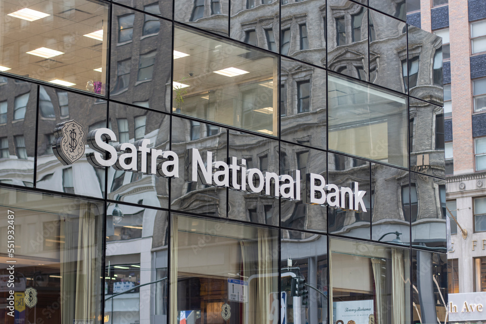 New York, NY, USA - July 8, 2022: The headquarters of the Safra ...