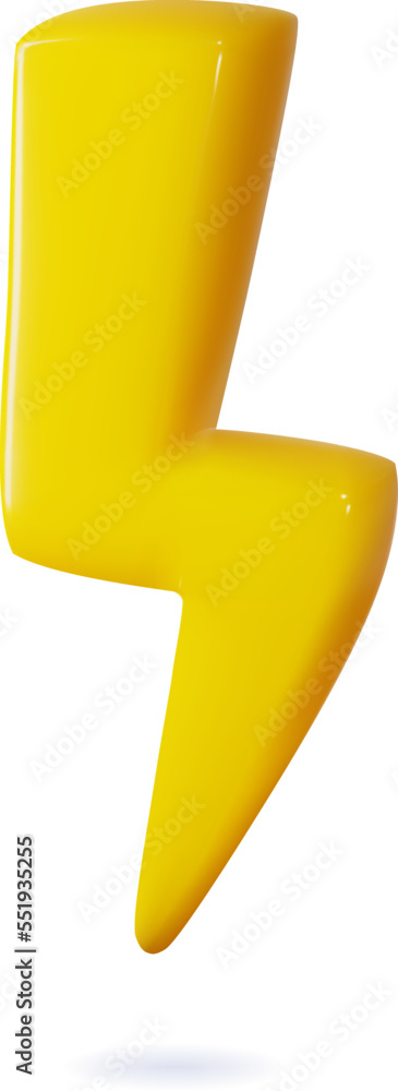 3d flash arrow thunder lightning cartoon icon vector element. Dangerous ...
