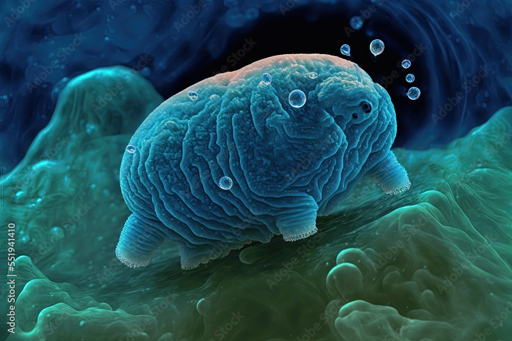 Microscope magnification close-up of Tardigrade or Water Bear. Phylum ...