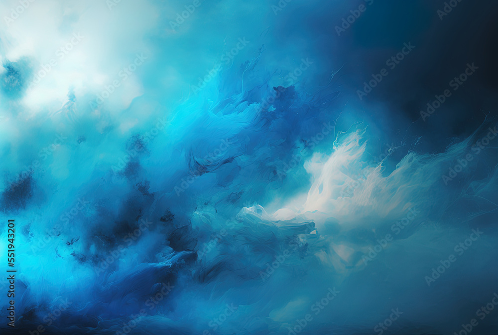 Abstract blue misty art background. Generative AI Stock Illustration ...