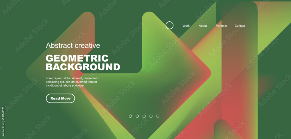 Abstract Trendy Geometric Patterns Poster With Fluid Color Triangles