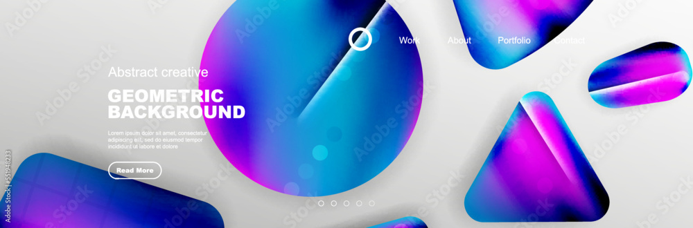 Bright glossy overlapping geometric shapes background. Vector ...