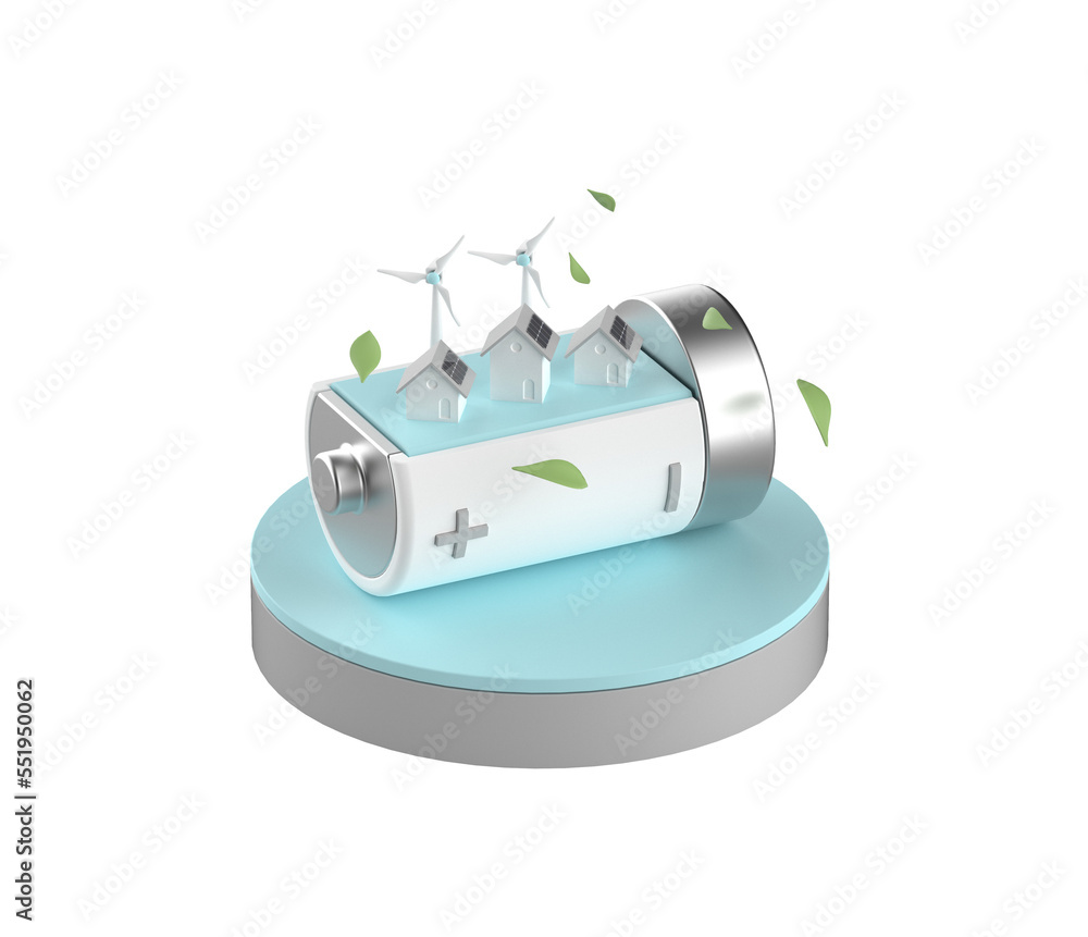 green and clean battery. energy storage system. ESS Stock Illustration ...
