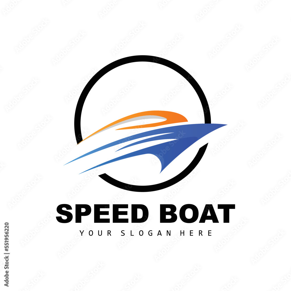 Speed Boat Logo, Fast Cargo Ship Vector, Sailboat, Design For Ship ...
