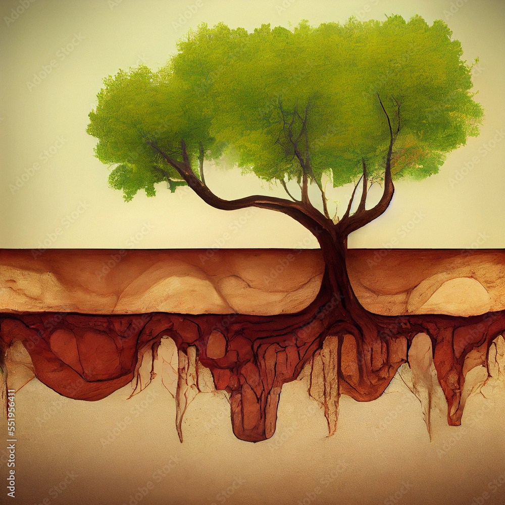 Tree Cross Section - Generative AI Stock Illustration | Adobe Stock