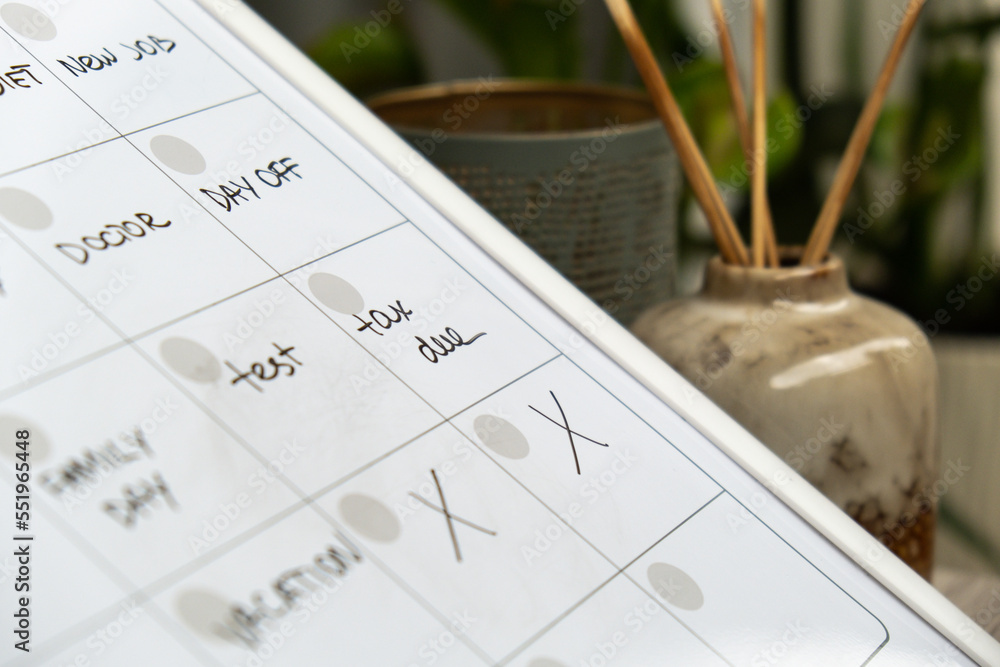 Monthly PLANNER filled with appointments and plans for next month. Busy ...