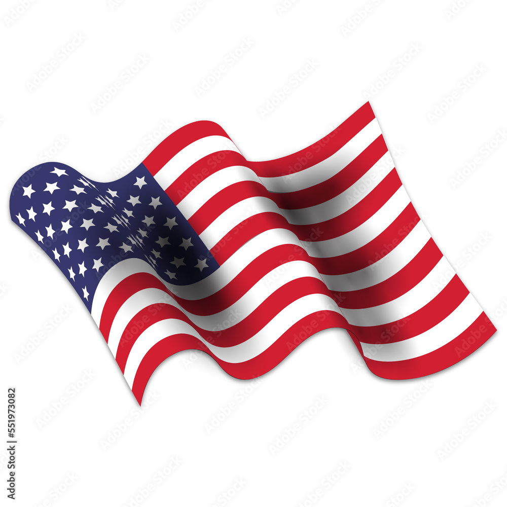 American flag waving in the air Stock Illustration | Adobe Stock