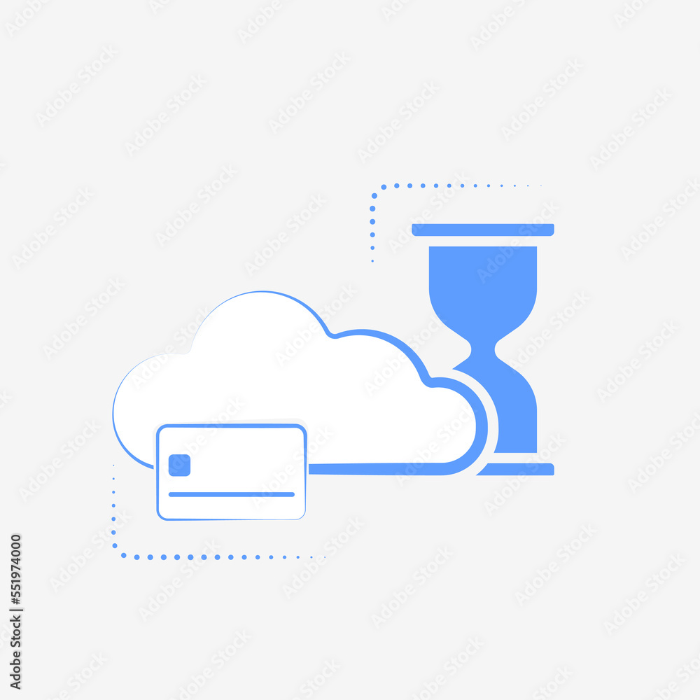 Cloud Payment vector icon. Purchase cloud services at pay-as-you-go ...