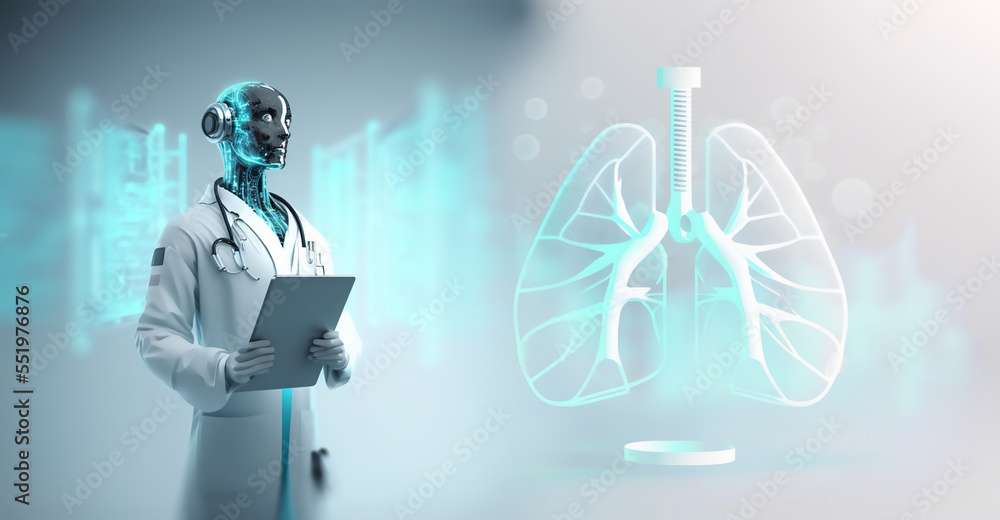 Artificial Intelligence doctor conducting and advanced analysis of ...