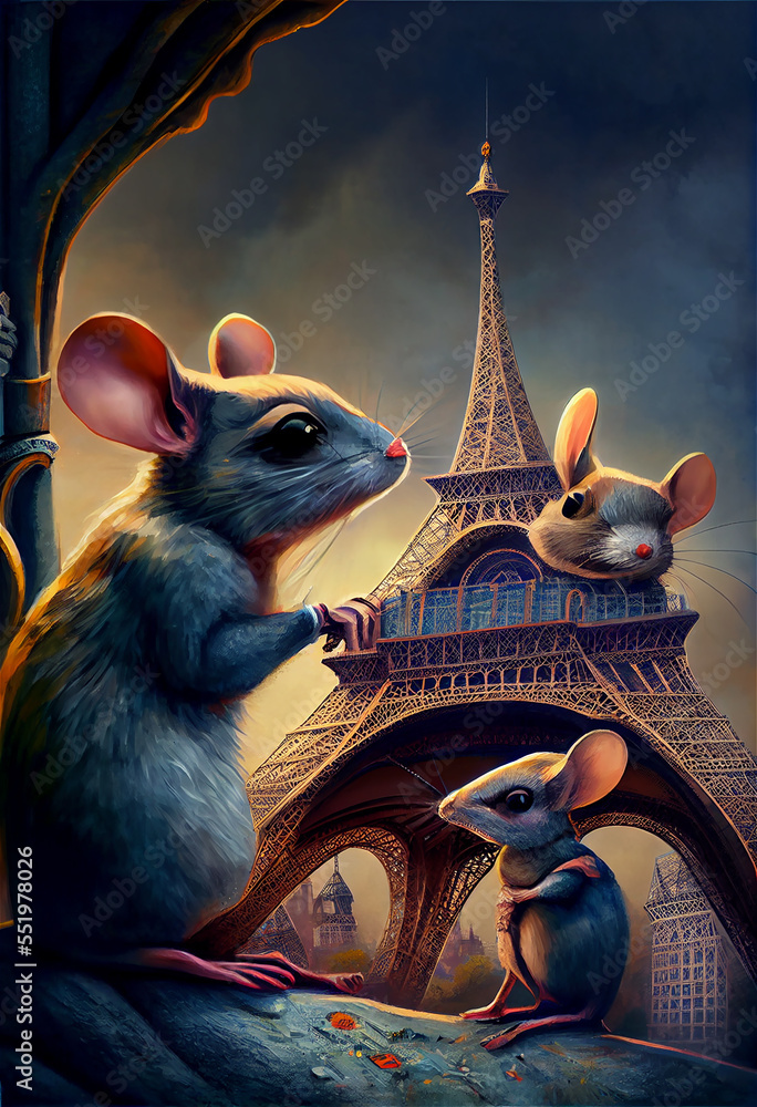 mice at the eiffel tower, mouse, paris, france, eiffel tower, animal ...