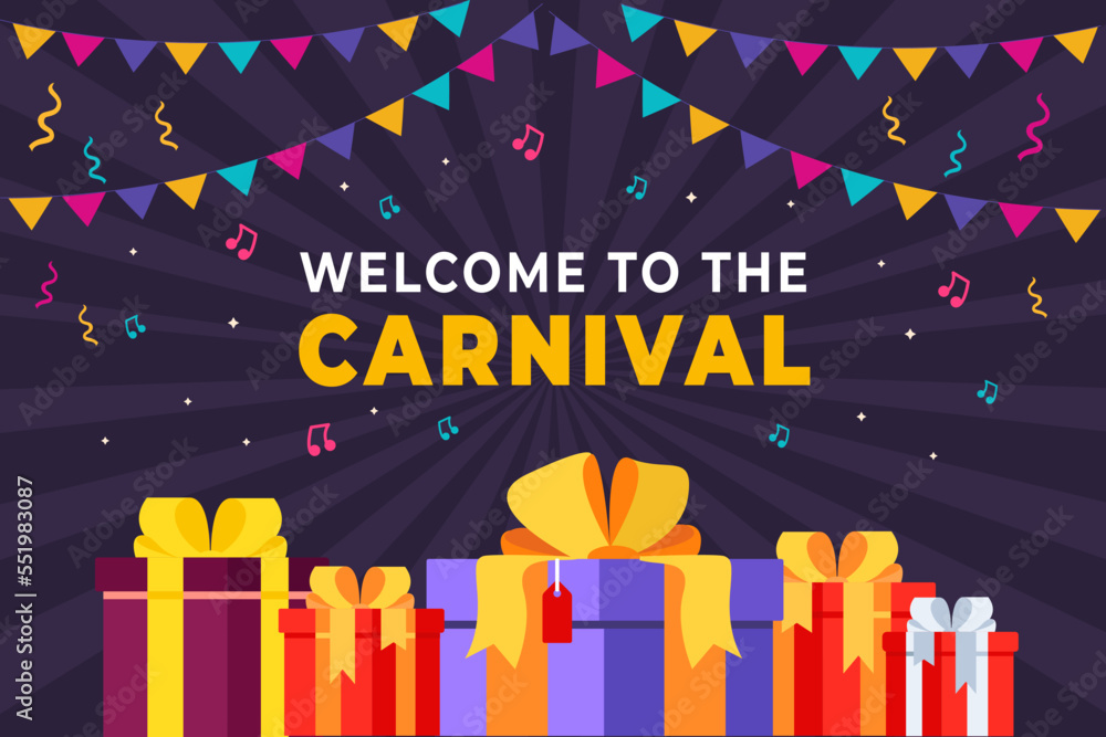 Welcome to the Carnival, Carnival card Invitation card or banner with ...
