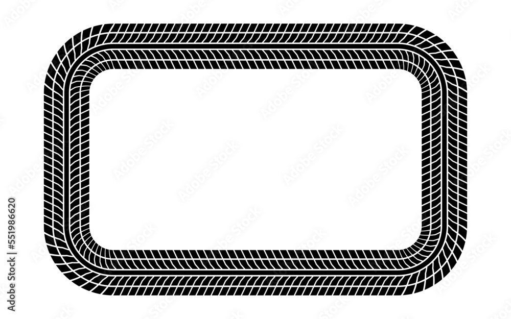 Auto tire tread rectangle frame. Car and motorcycle tire pattern, wheel ...