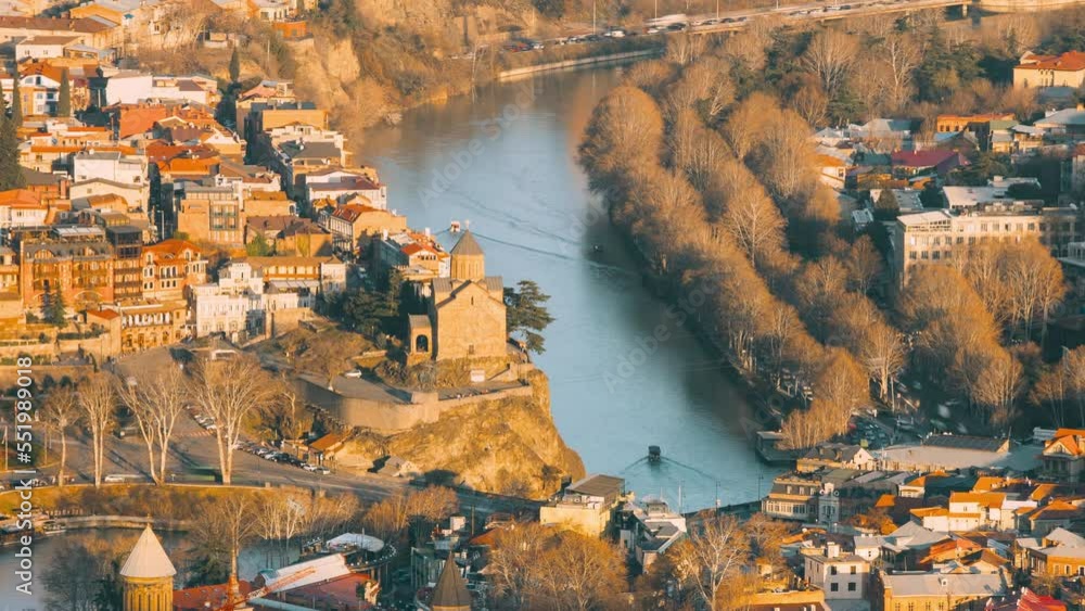 Tbilisi, Georgia. Georgian Capital Skyline Cityscape Time lapse ...