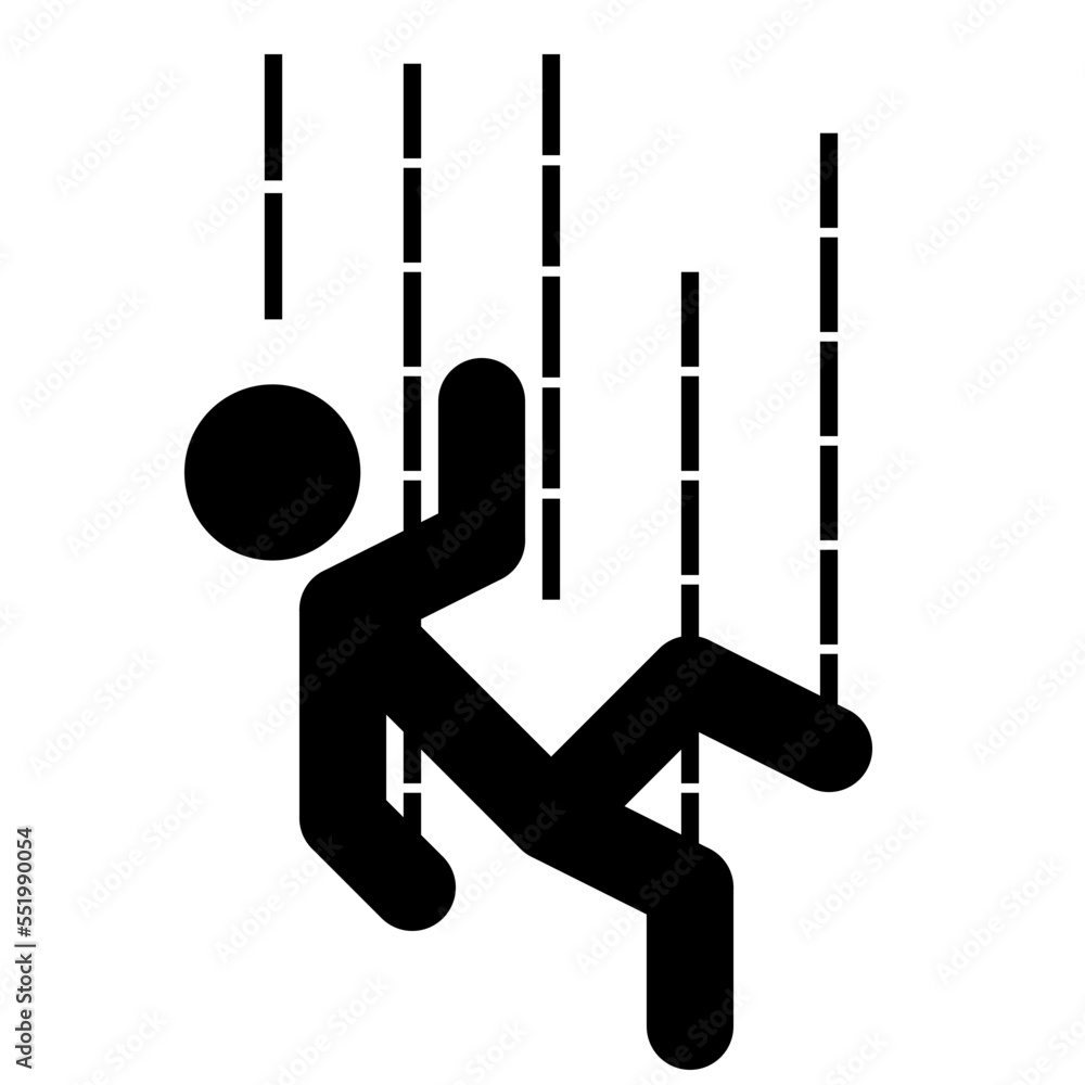 falling person icon, fall warning, fall sign 素材庫向量圖 | Adobe Stock