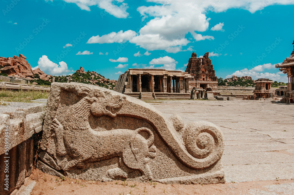 The Vittala Temple or Vitthala Temple in Hampi Dragon Stone Carvings ...