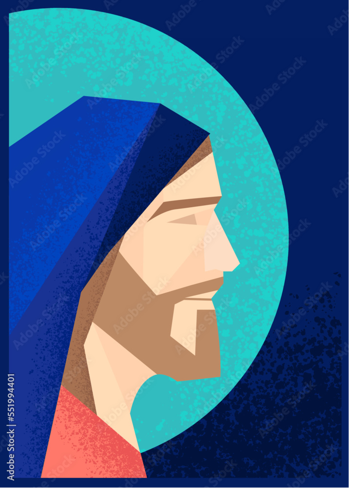 Jesus Portrait Illustration, Jesus face smiling, Jesus smiles Stock ...