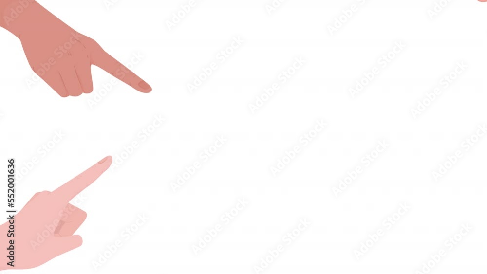 Animated pointing fingers elements. Mocking gesture. Bullying situation ...