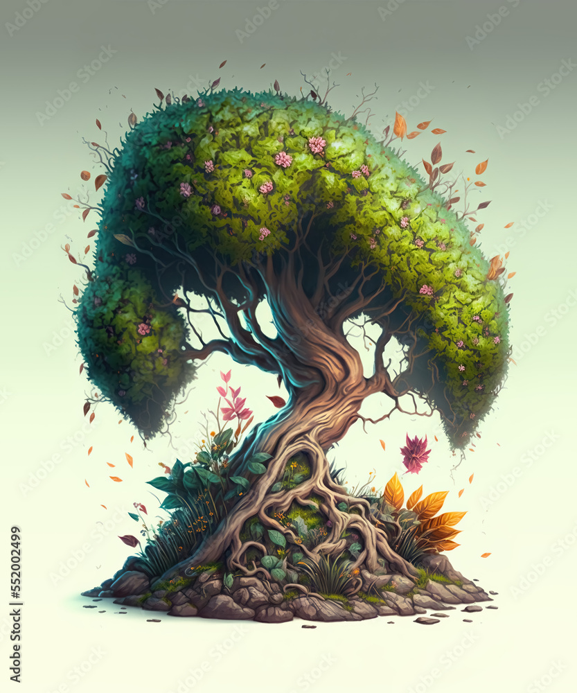 Generative AI. Tree Illustration No.08 Stock Illustration | Adobe Stock